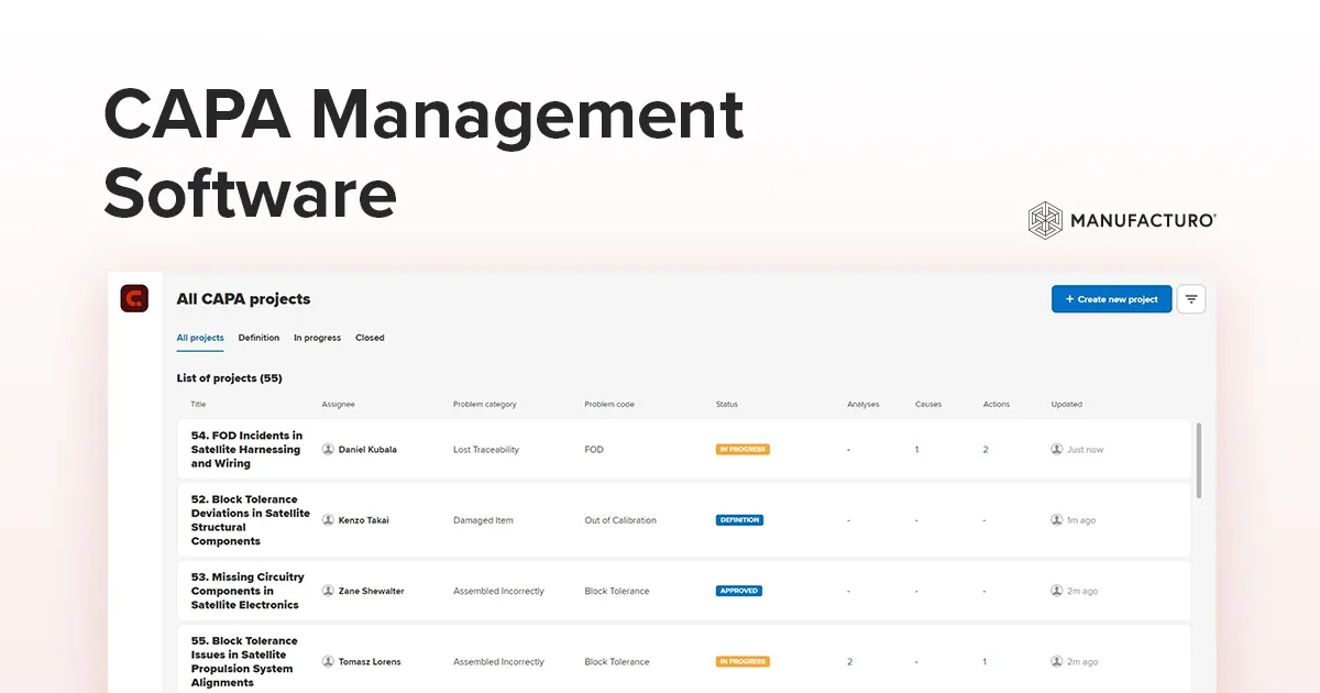 CAPA Management Software for Manufacturing Excellence